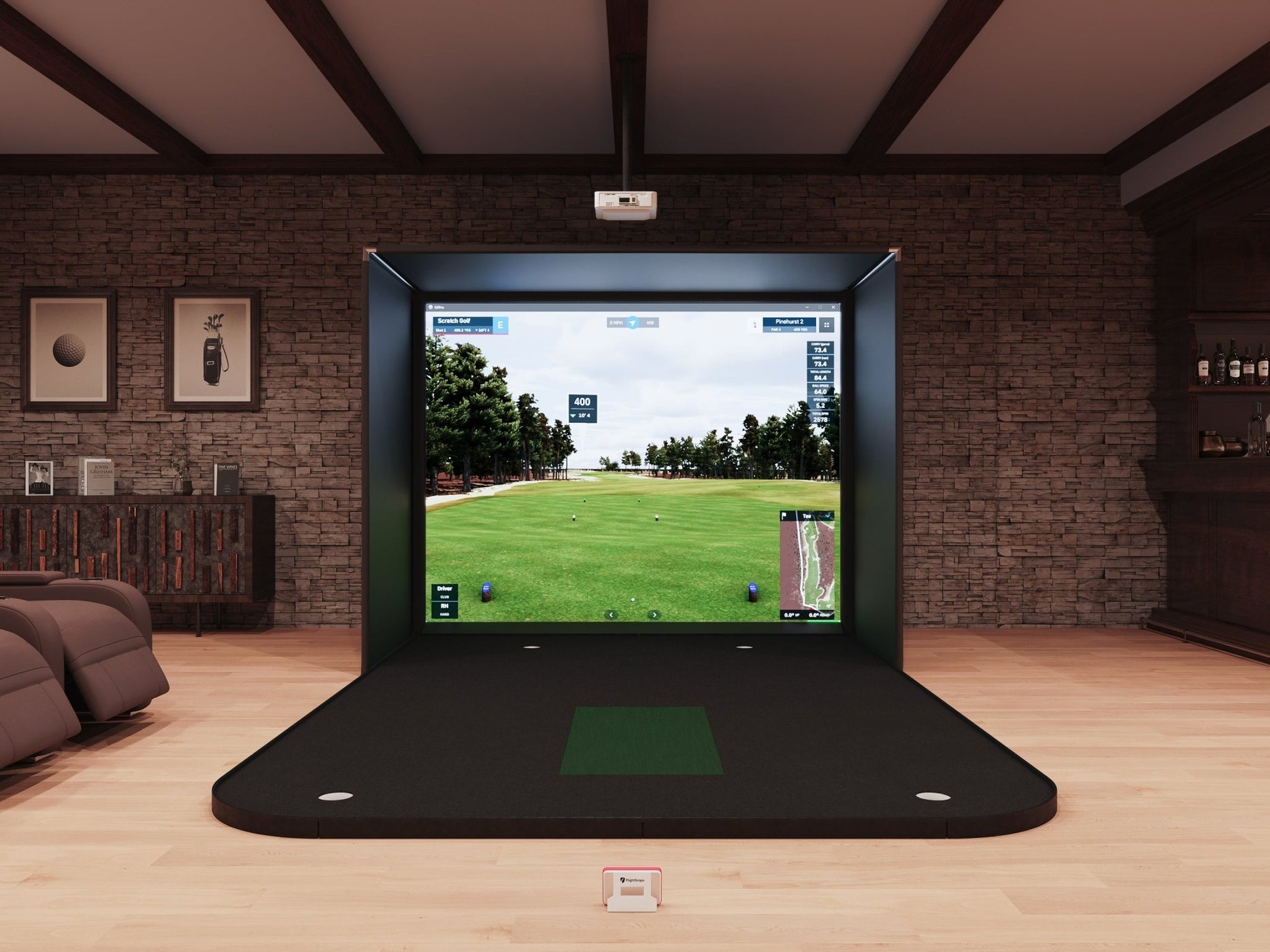 FlightScope Mevo+ SG Pro Golf Simulator Package — Scratch Golf